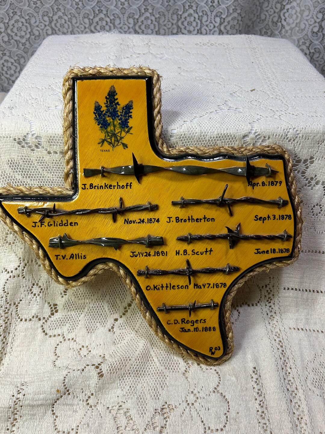 Texas Barbed Wire Display, Vintage Texas Barbed Wire Fence Picture - Etsy