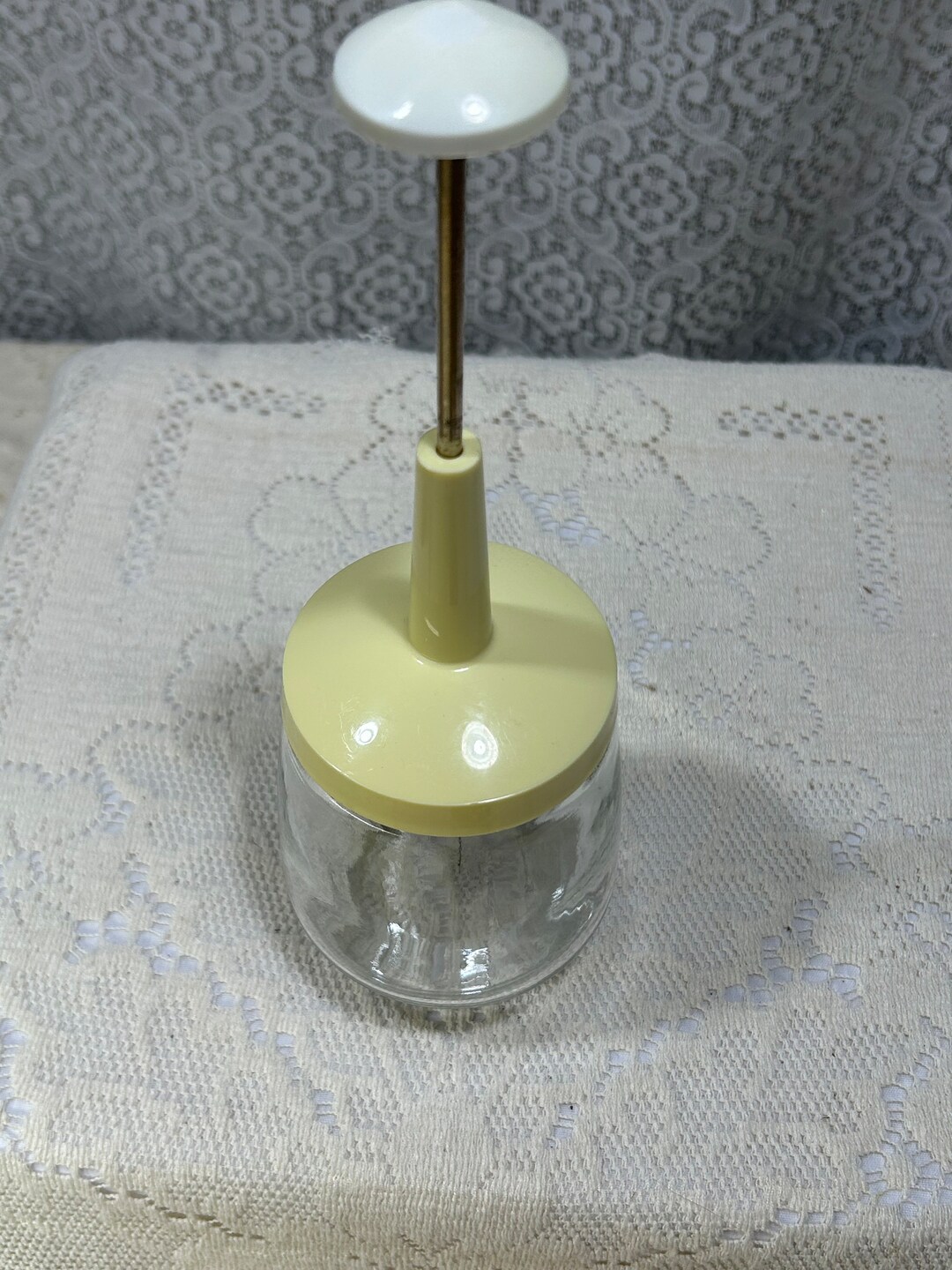 Vintage Nut Chopper, Glass Nut Chopper, Federal Nut Chopper, Yellow Nut ...