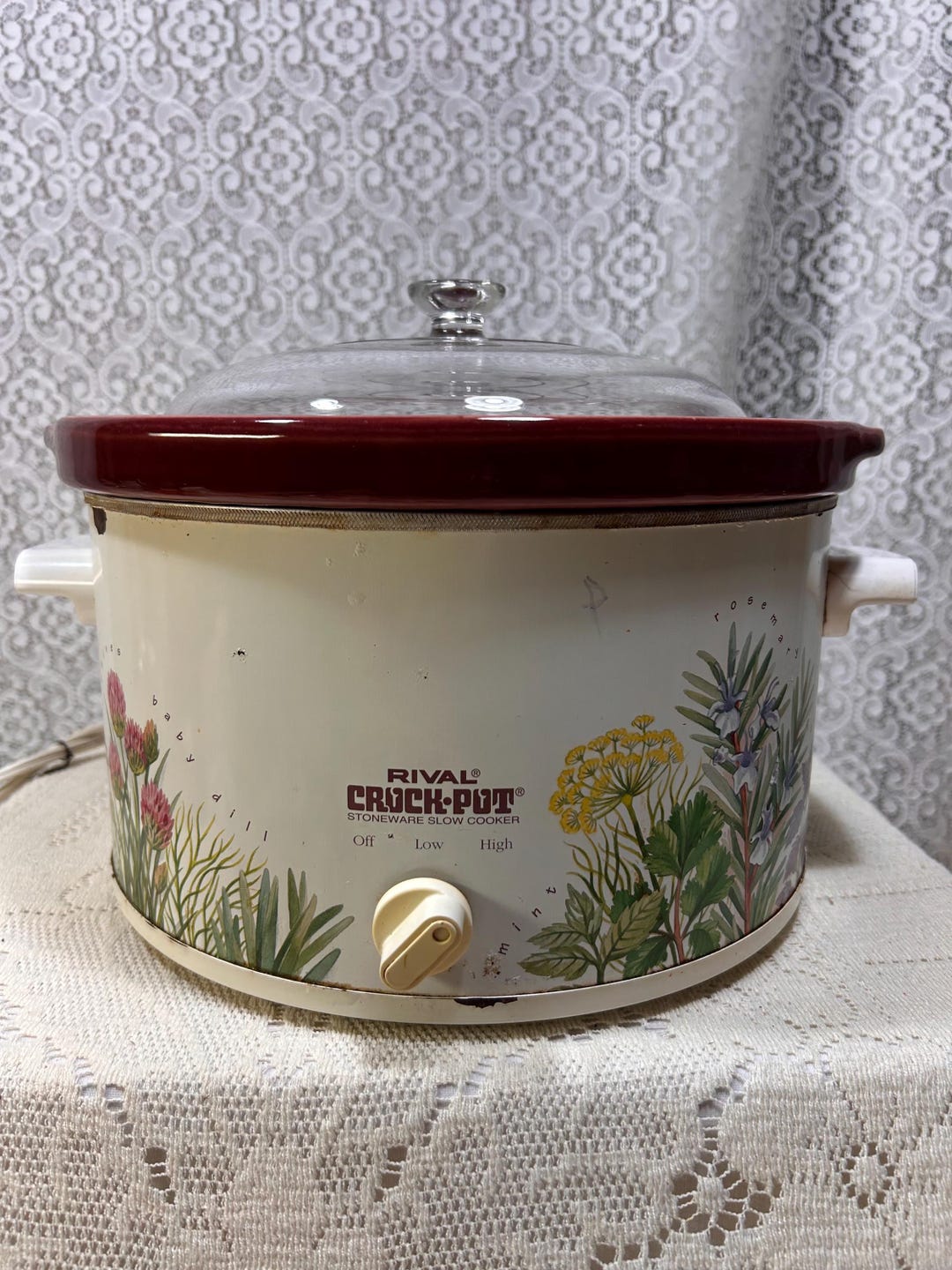 Vintage Rival Crock Pot, Rival Herb Garden Crockpot, Floral Crockpot ...