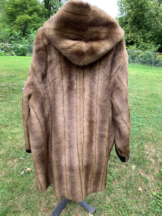 Vintage Dennis Basso Winter Coat Black Faux Leather Gem