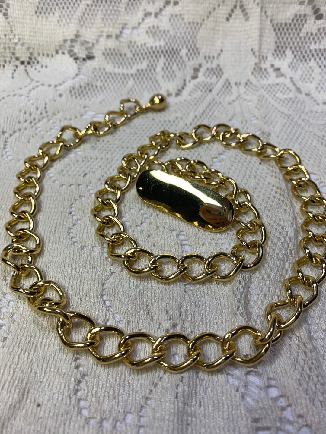 Vintage Gold Chain Belt, Vintage Womens Belt - Etsy