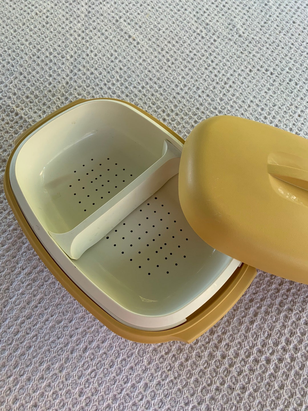 Harvest Gold Tupperware Steamer, Vintage Tupperware Vegetable Steamer ...
