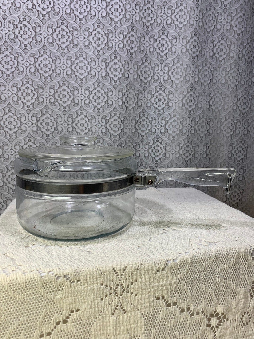 Clear Glass Pyrex Sauce Pan With Lid, Vintage Pyrex Sauce Pan, Pyrex ...