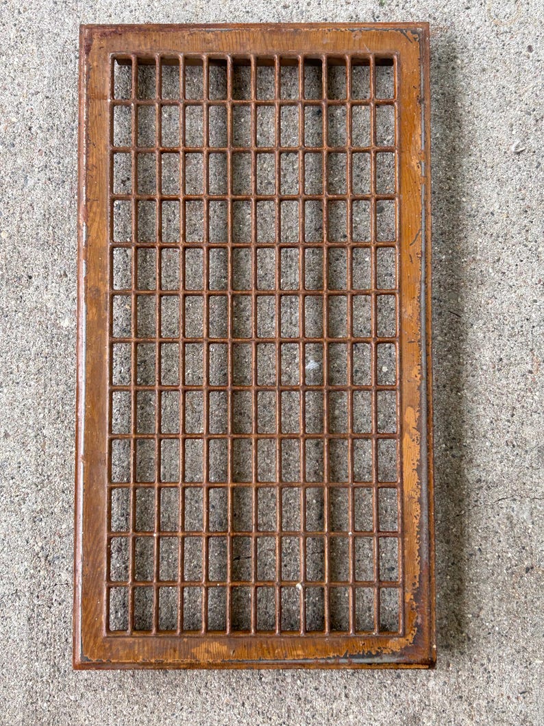 Vintage Cast Metal Floor Grate, Cast Metal Cold Air Return Grate ...