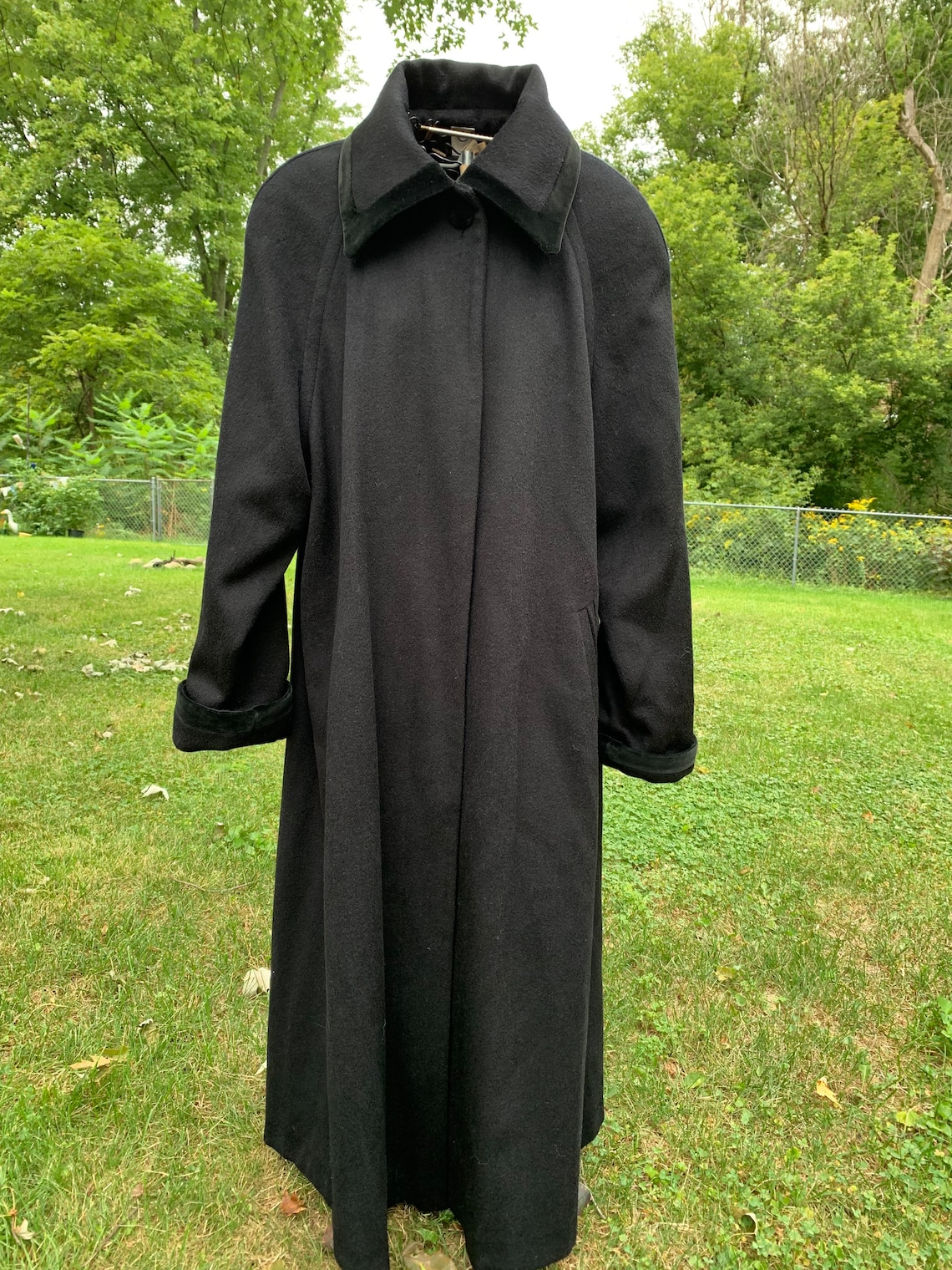 Vintage Full Length Black Wool Coat Vintage Wool Coat Black - Etsy