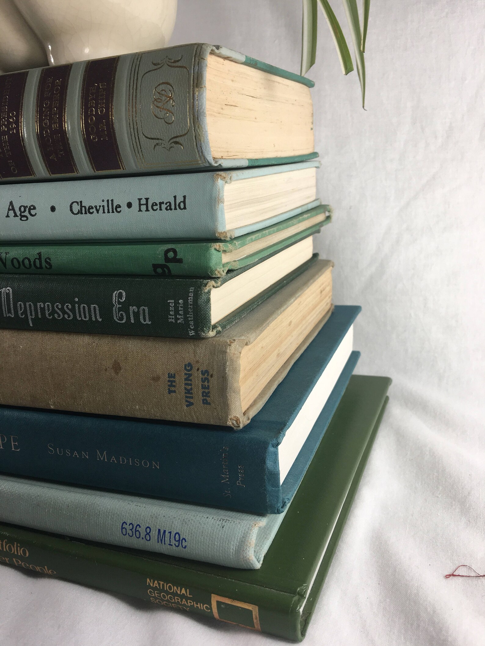 Vintage Green Books Green Decor Green Stack of Books | Etsy