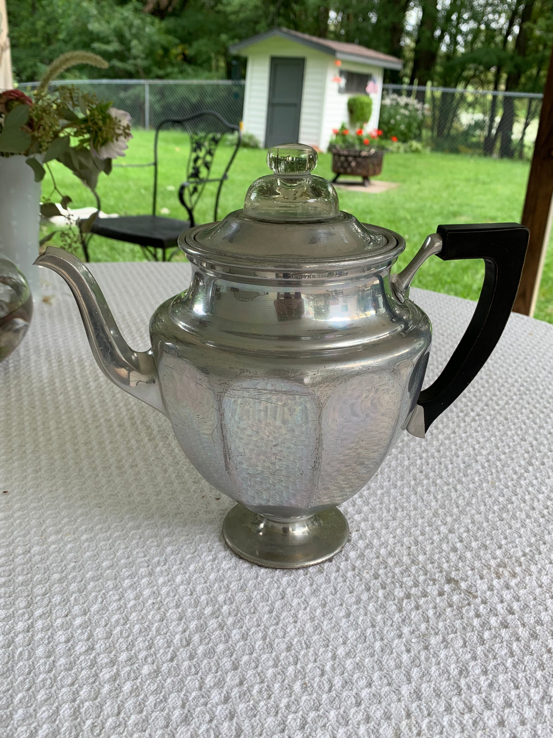 Vintage perk coffee pot stovetop Perk coffee pot wood handle - Etsy.de