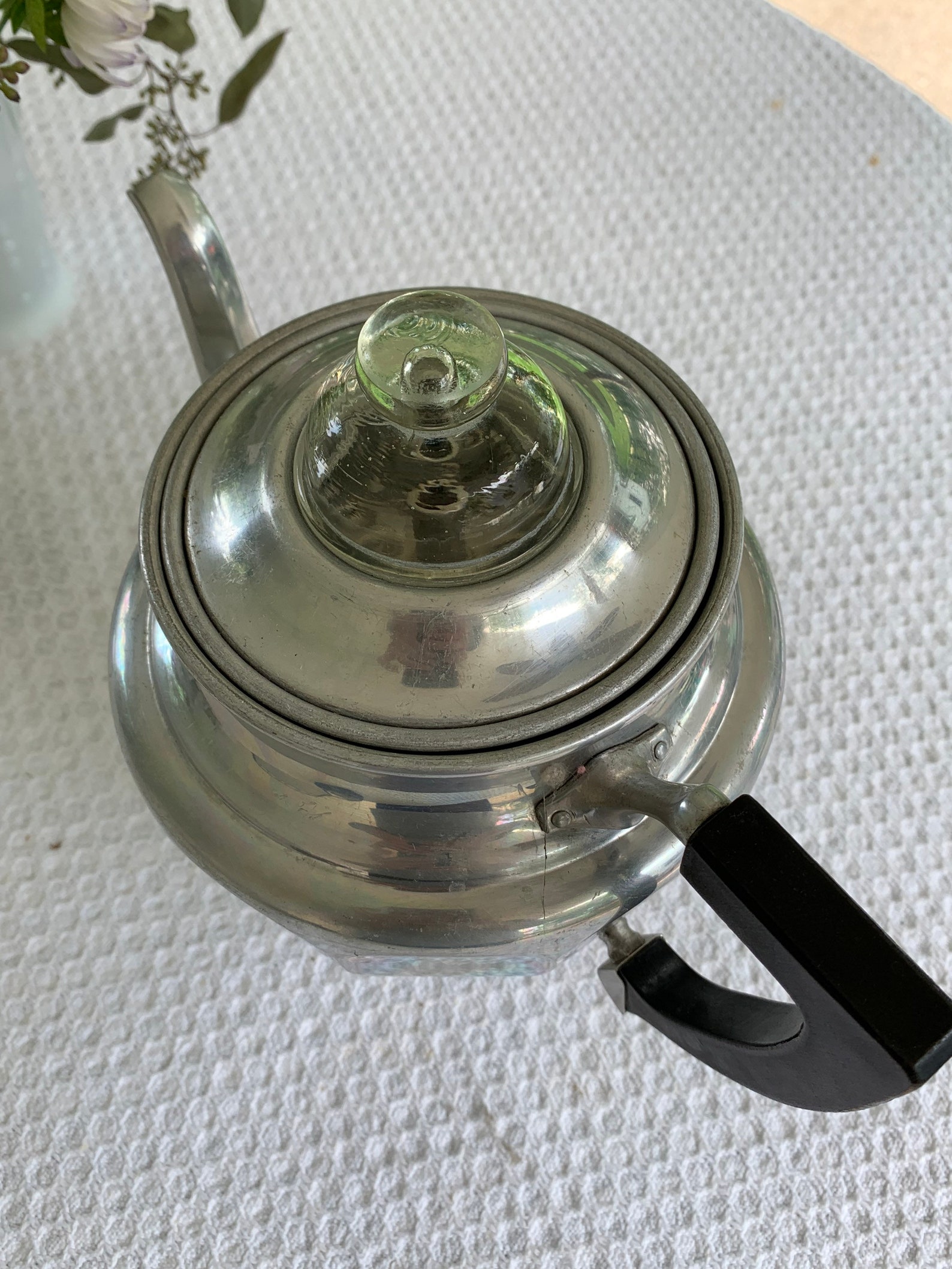 Vintage Perk Coffee Pot, Stovetop Perk Coffee Pot, Wood Handle Coffee ...