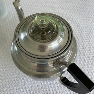 Vintage Perk Coffee Pot, Stovetop Perk Coffee Pot, Wood Handle Coffee ...