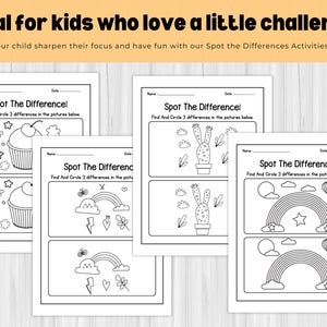 30 Spot the Difference Worksheet With Coloring Pages for Kids – Fun ...
