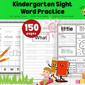 Kindergarten Sight Word Worksheets | 150 Pages | Pre-primer, Dolch ...