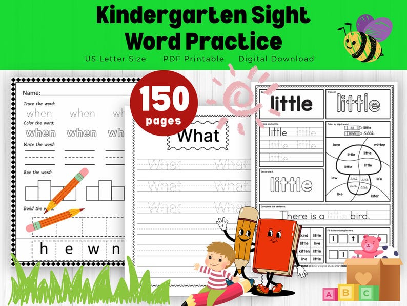 Kindergarten Sight Word Worksheets | 150 Pages | Pre-primer, Dolch ...