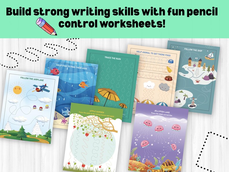Pencil Control Tracing Worksheets for Kids – 29 Fun Pages to Build ...
