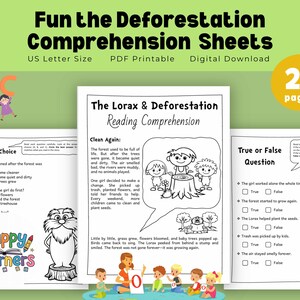Deforestation Reading Comprehension Worksheets | 22 Pages | Literacy ...