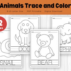 Preschool Color and Trace Worksheets | 90 Pages | Alphabet, Numbers ...