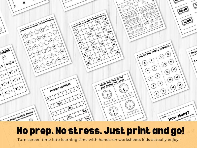 150 Pre-k & Kindergarten Math Worksheet Bundle – Printable PDF ...
