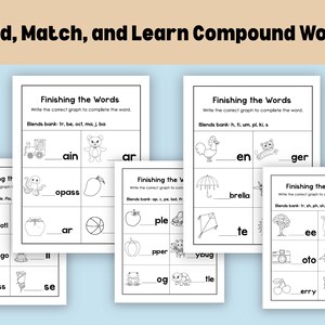 Printable Compound Words Worksheets | 30 Pages | Match & Learn Word ...