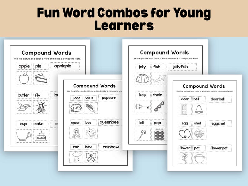 Printable Compound Words Worksheets | 30 Pages | Match & Learn Word ...