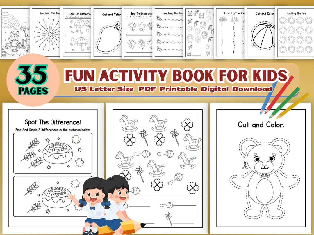 Preschool Activity Pack, 35 Pages of Creative Worksheets for Kids ...