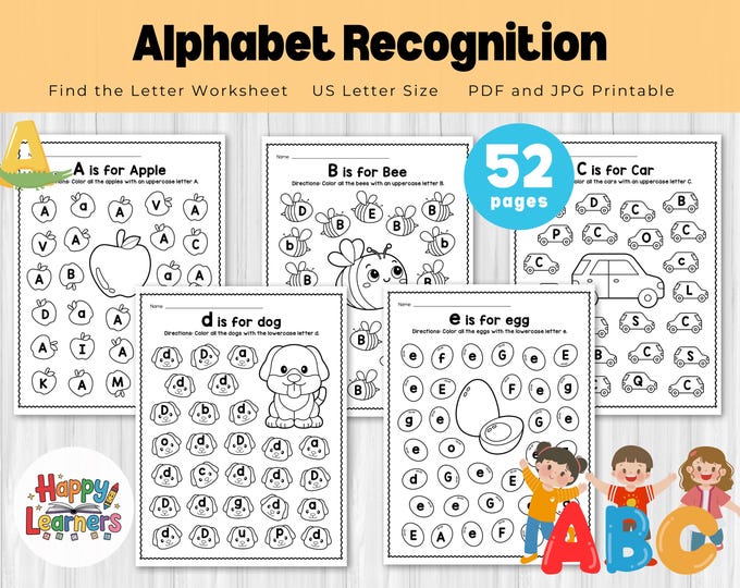 Alphabet Find the Letter Printable Worksheets - Etsy Canada