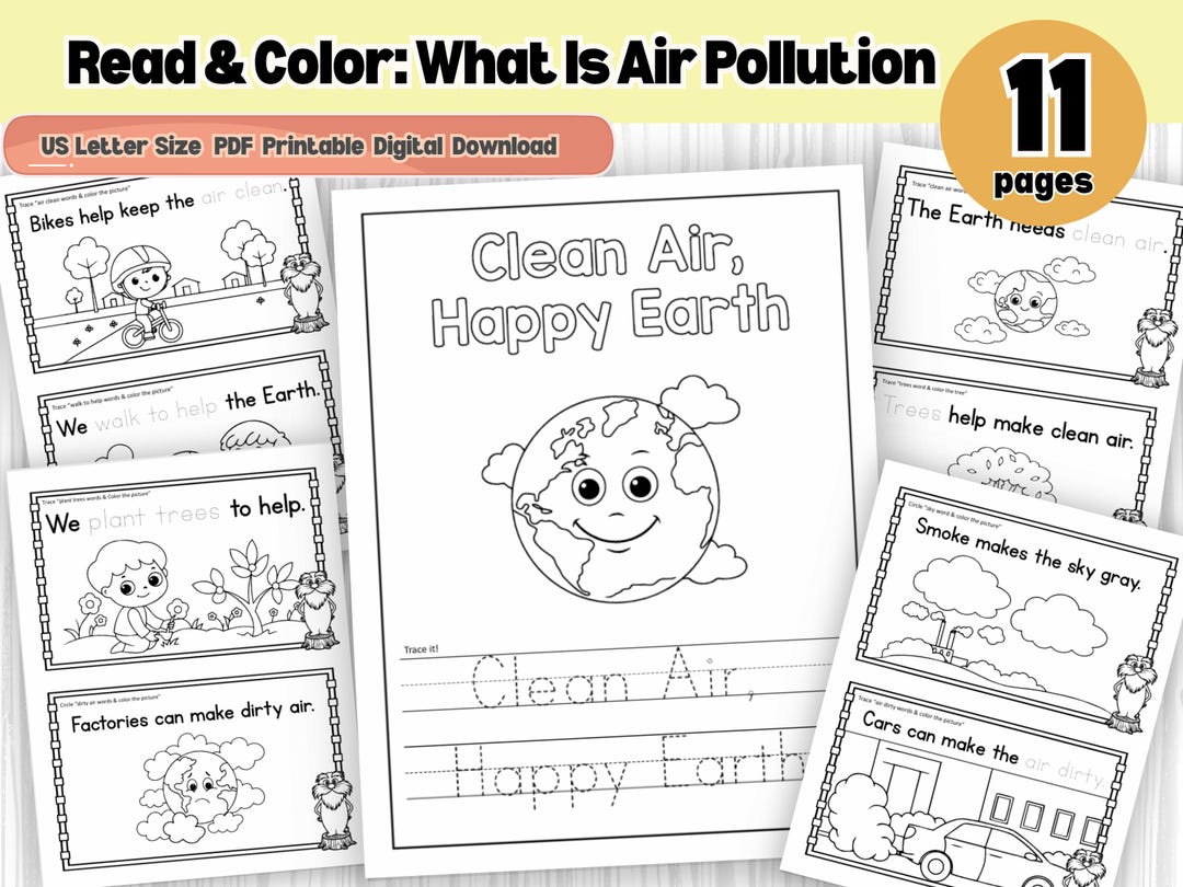What is Air Pollution? Printable Kids Activity Book With 11 Pages of ...