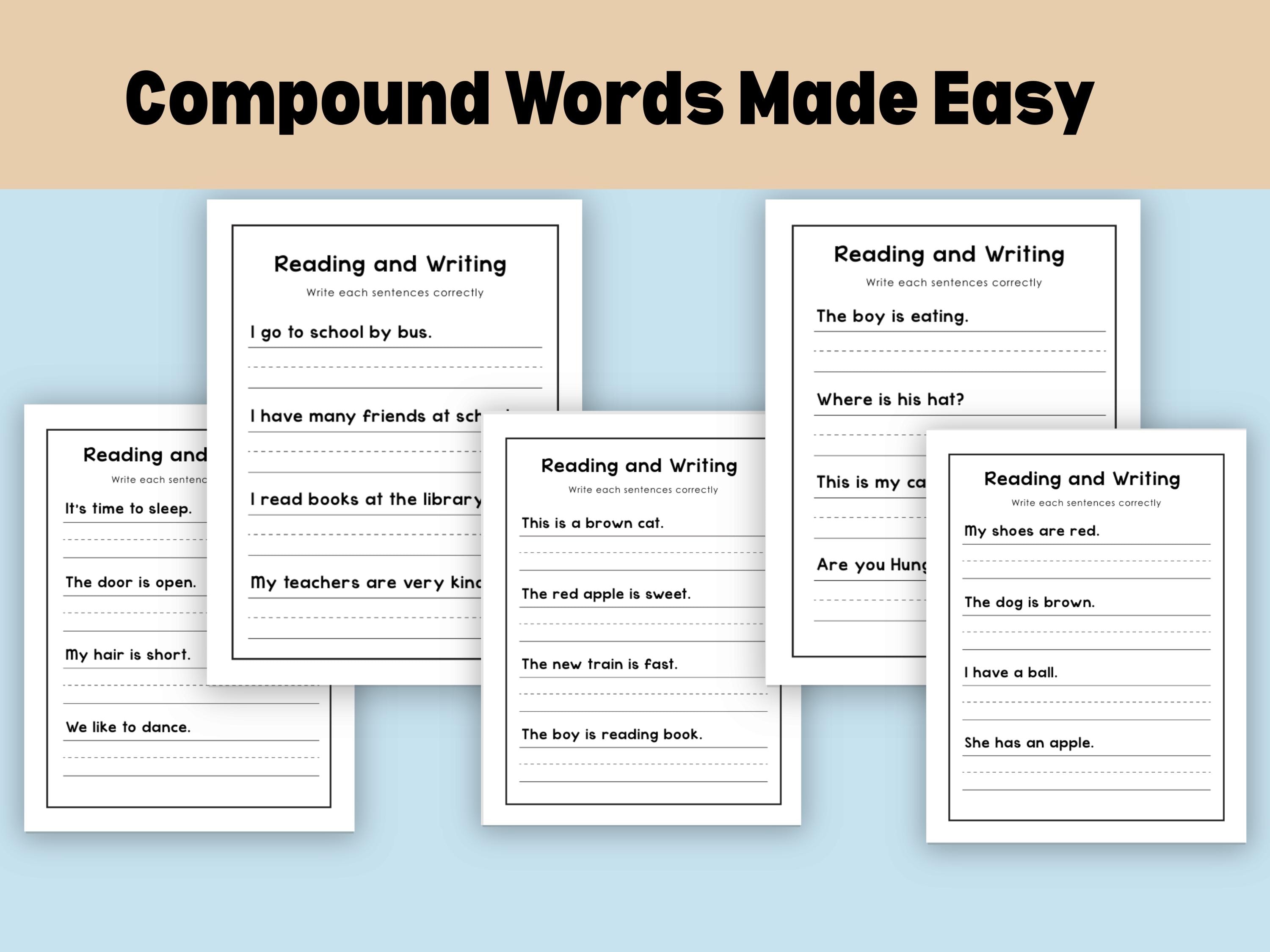 Printable Compound Words Worksheets | 30 Pages | Match & Learn Word ...