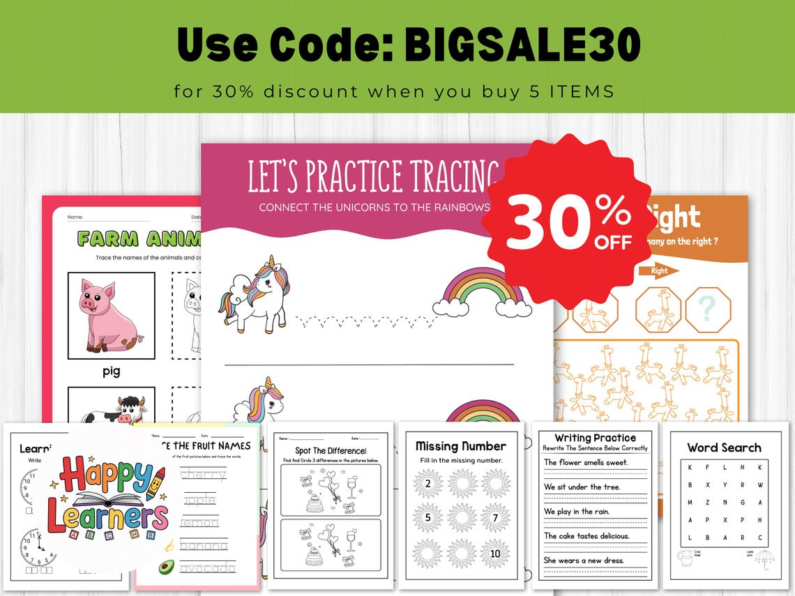 Sentence Tracing Worksheets for Kids | 25 Pages | Printable Handwriting ...
