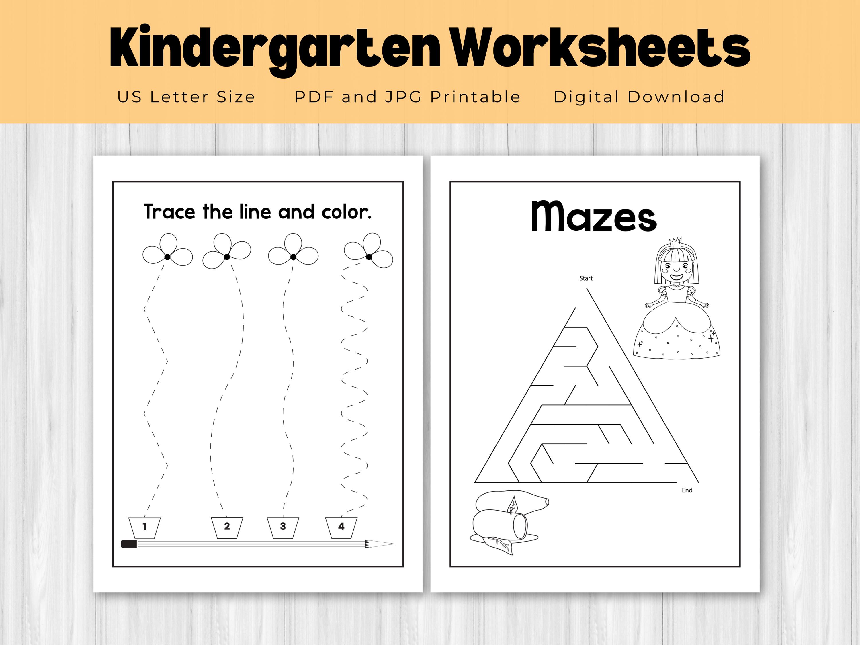Kindergarten + Preschool Pre-k Learning Bundle | 200 Pages | Printable ...