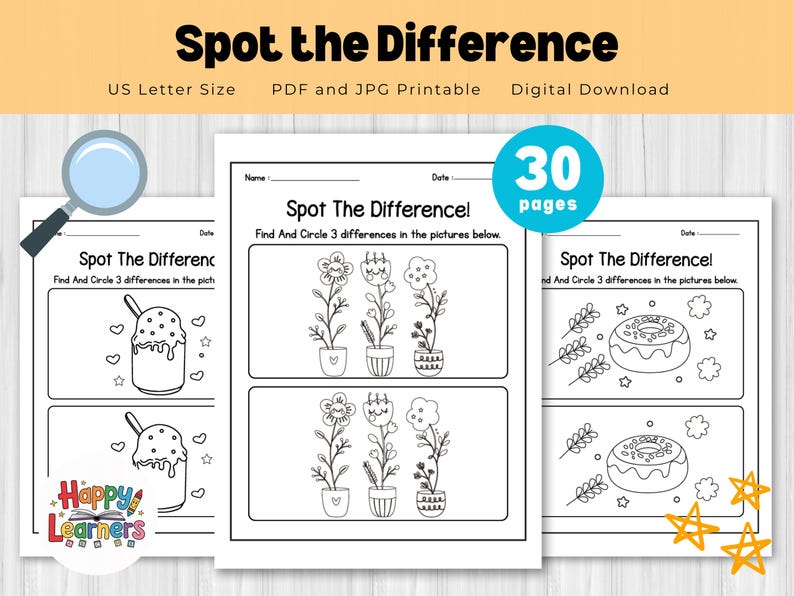 30 Spot the Difference Worksheet With Coloring Pages for Kids – Fun ...