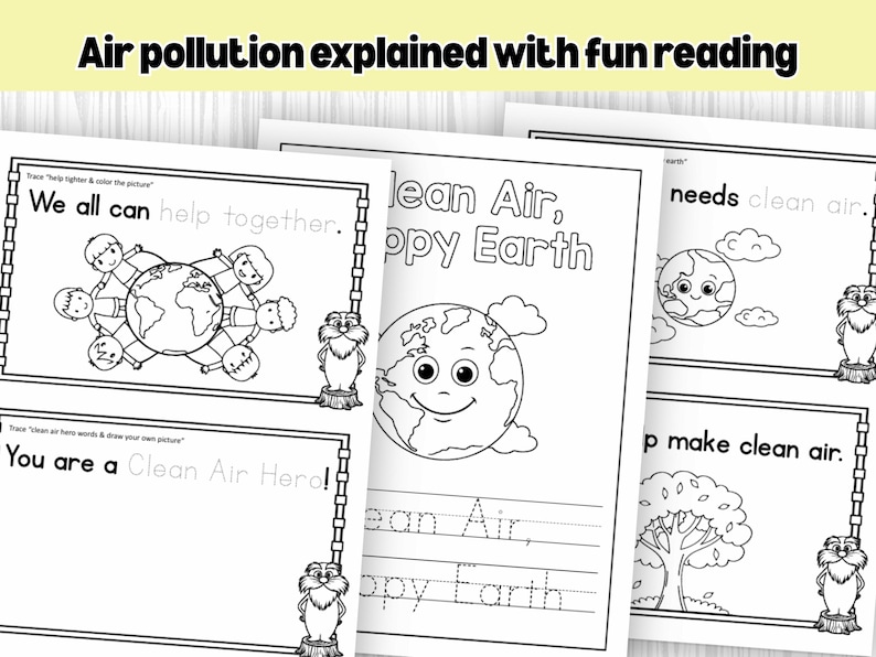 What is Air Pollution? Printable Kids Activity Book With 11 Pages of ...