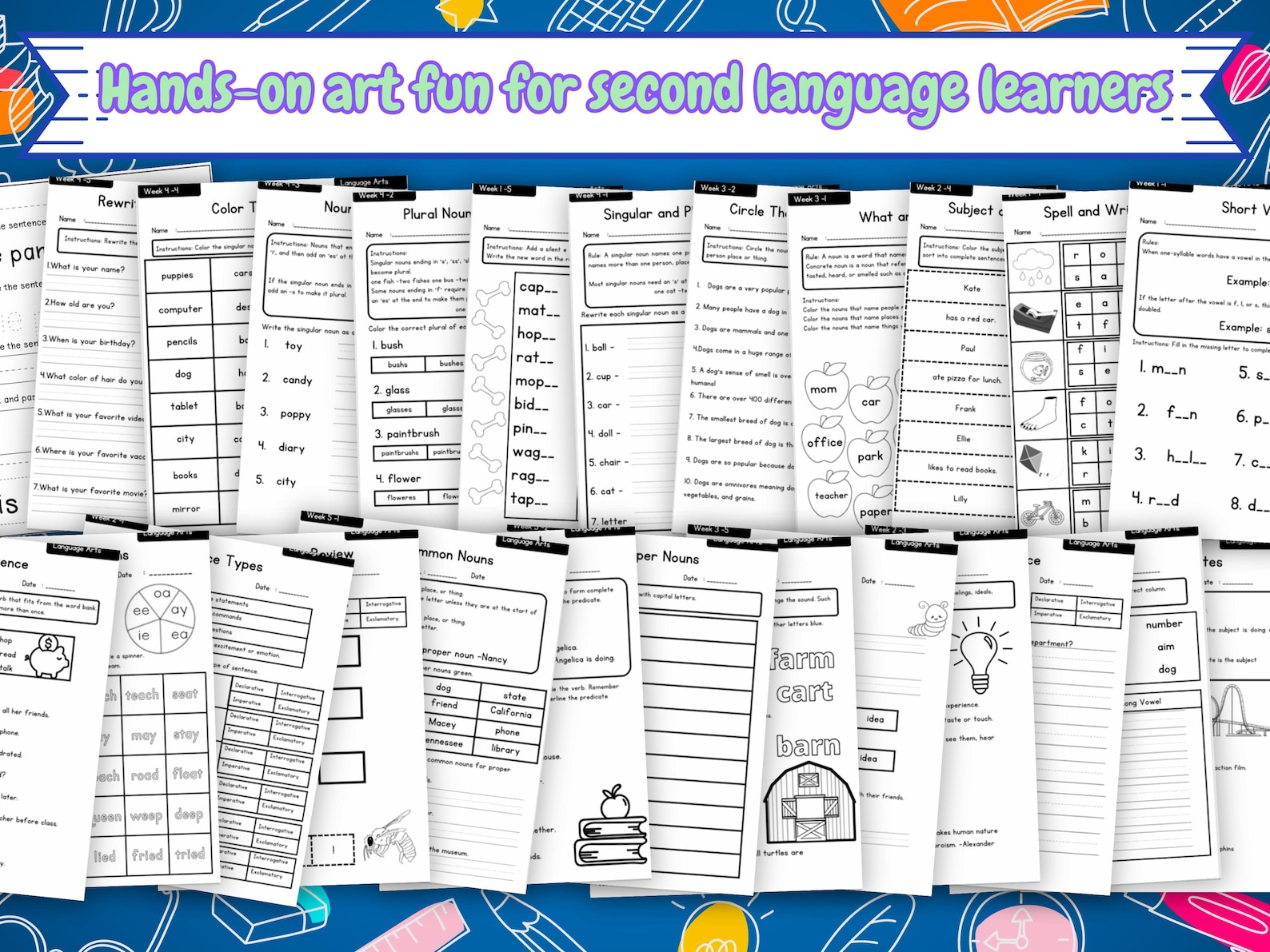 101 Page Alphabet, Number, Shape and Color Worksheets for Preschool and ...