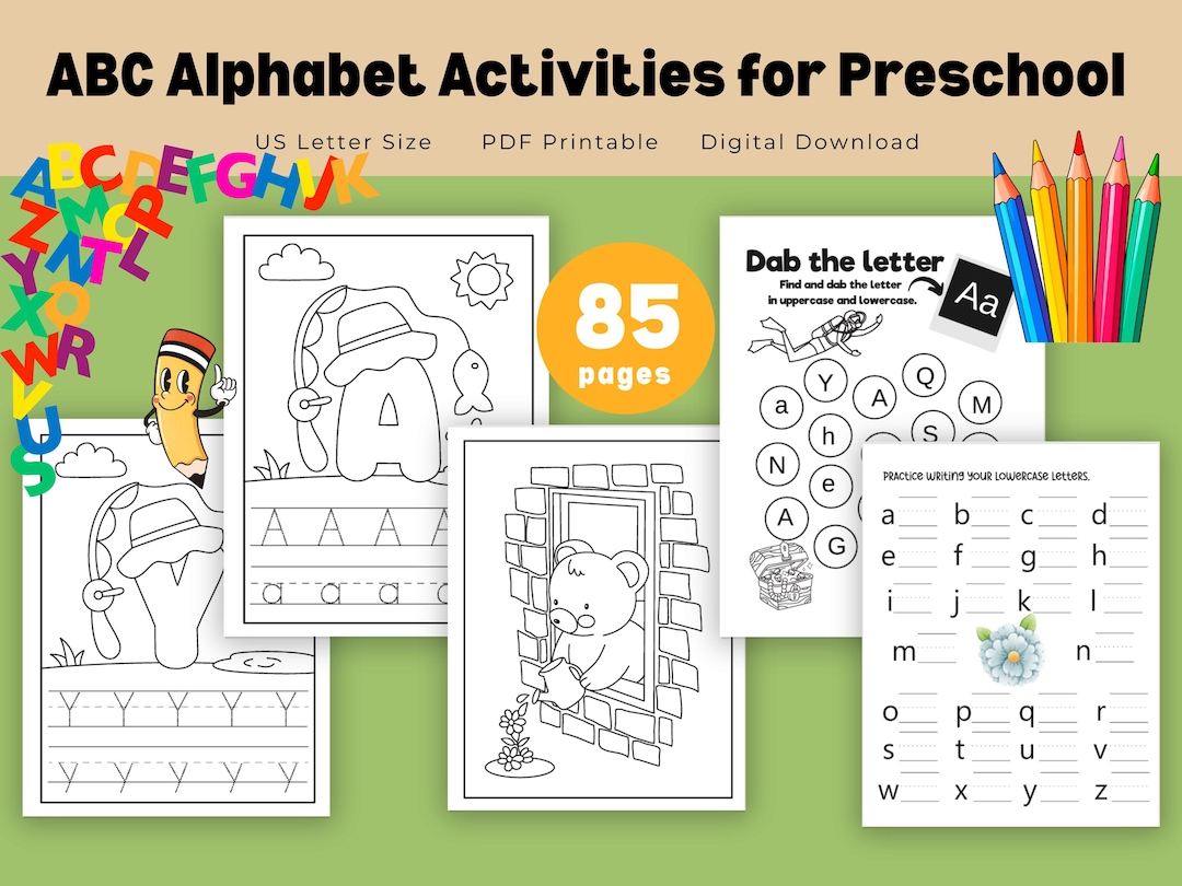 Alphabet Tracing & Letter Activities for Preschool | 85 Pages | Fun A-Z ...