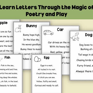 Printable Alphabet Poems & Tracing, 52 Pages, A to Z Rhymes With ...