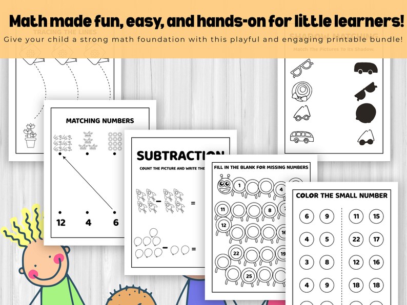 150 Pre-k & Kindergarten Math Worksheet Bundle – Printable PDF ...