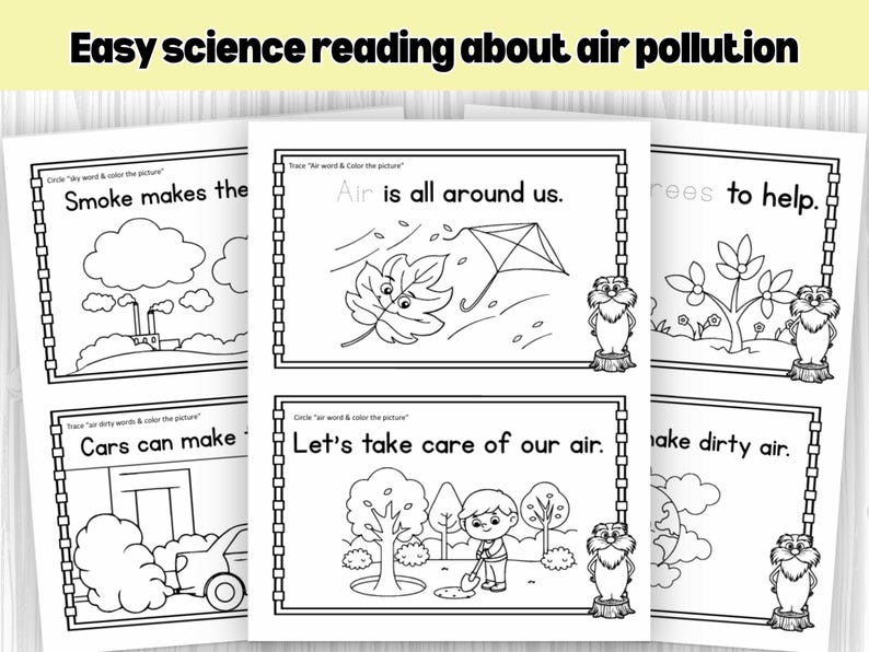 What is Air Pollution? Printable Kids Activity Book With 11 Pages of ...