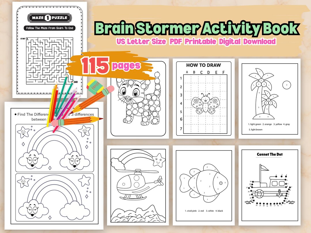 50 Page Logic and Thinking Activity Worksheets, Brain Boosting Fun for ...