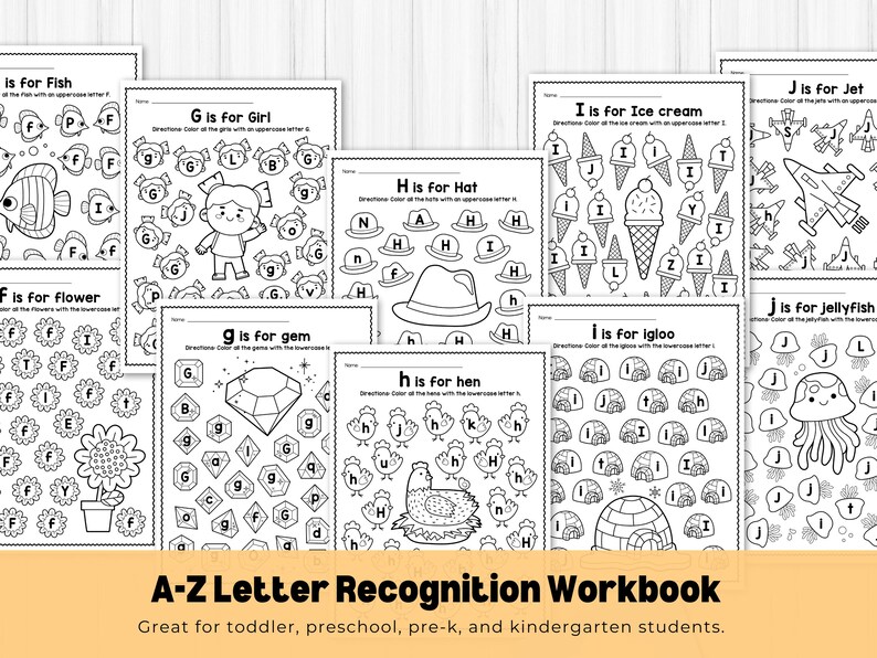 Alphabet Find and Color Worksheets – Printable PDF & JPG Activity Pages ...
