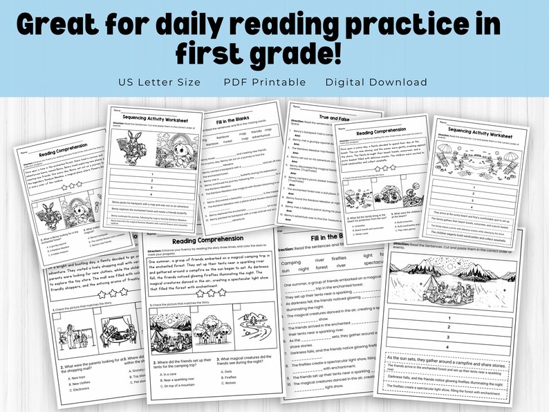 41-page 1st Grade Reading Comprehension Worksheets | Printable Literacy ...