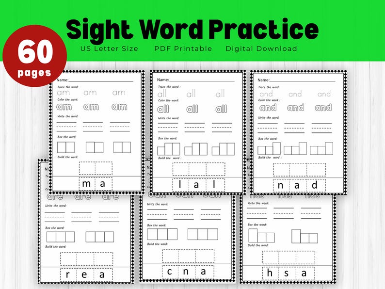 Kindergarten Sight Word Worksheets | 150 Pages | Pre-primer, Dolch ...