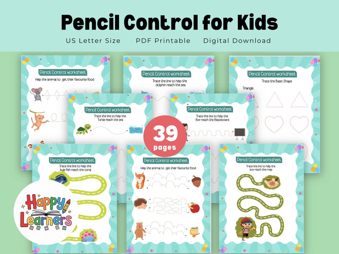 39 Page Tracing Workbook for Kids, Pencil Control, Motor Skill ...