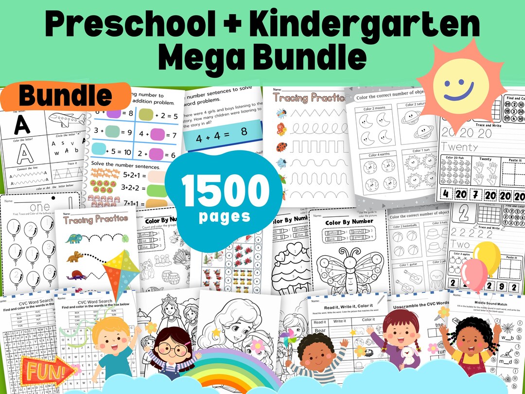 Preschool + Kindergarten Mega Bundle | 1,500 Pages | Tracing, Numbers ...