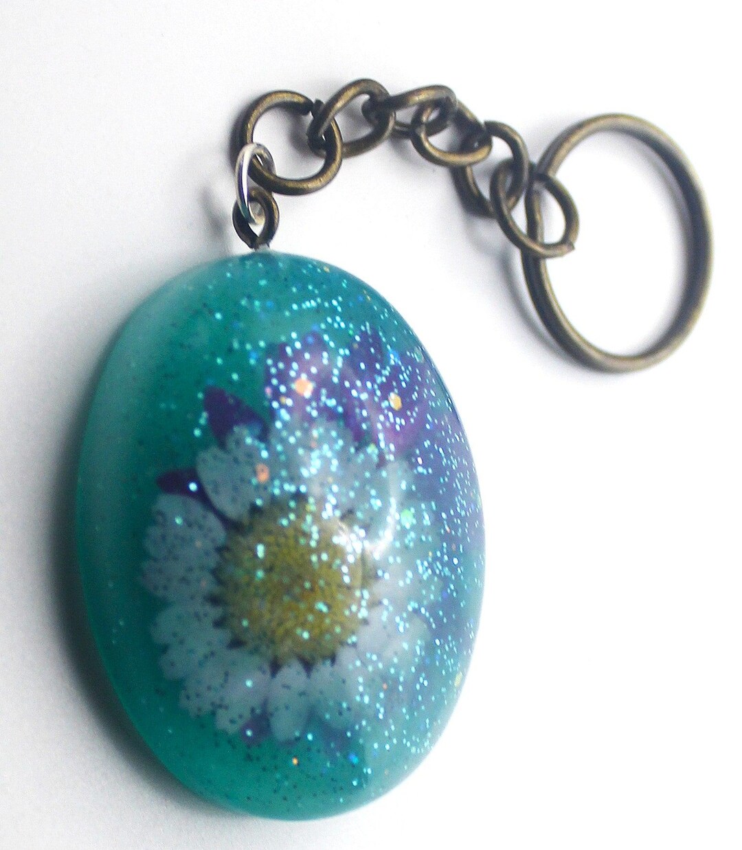 Resin Flower Keychain - Etsy Canada