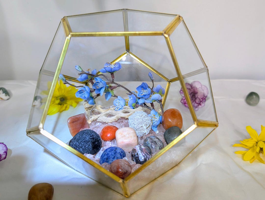 Equinox Oasis Crystal Geode Terrarium - Etsy