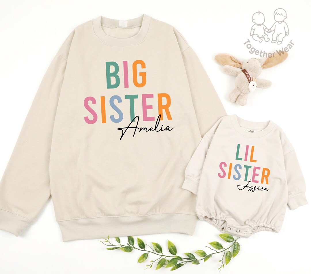 Little Sister Big Sister Matching Sweatshirt, Matching New Siblings ...