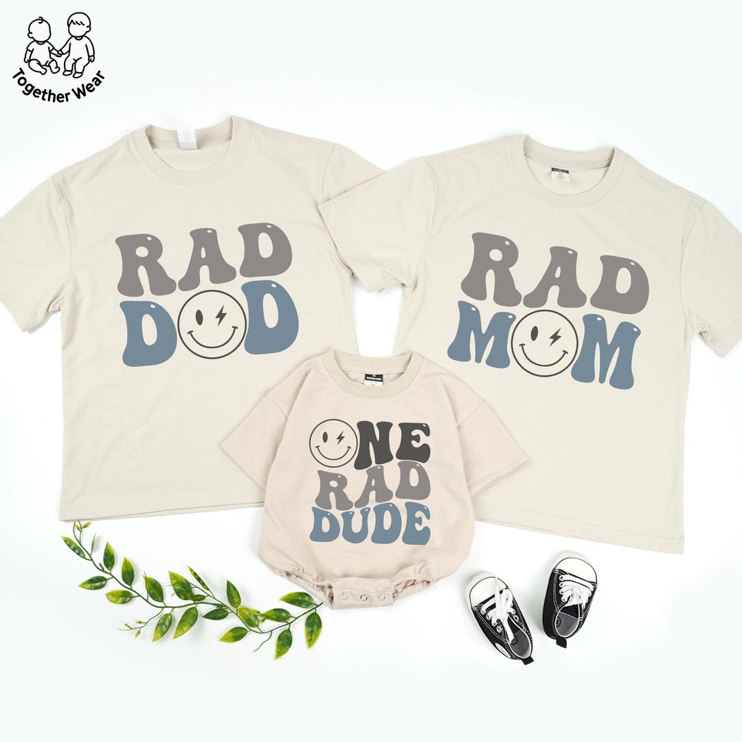 Personalized One Rad Dude 1st Birthday Matching Family Shirts, One Rad ...