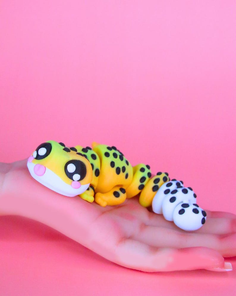 Leopard Gecko Flexi STL File | Cute Reptile 3D Printing Model ...