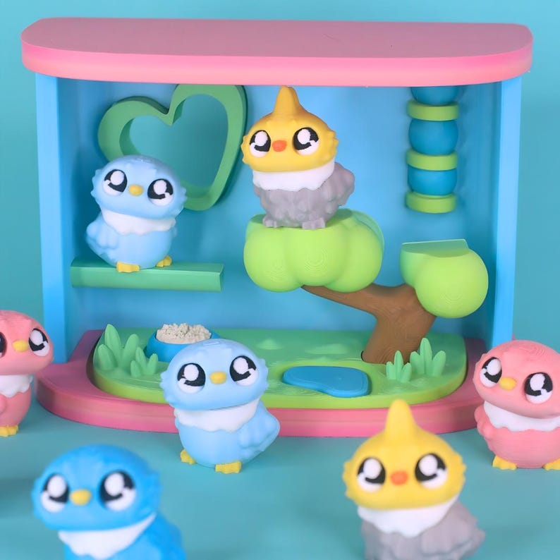 Bird Flexi Fidget & Display Diorama STL - Etsy