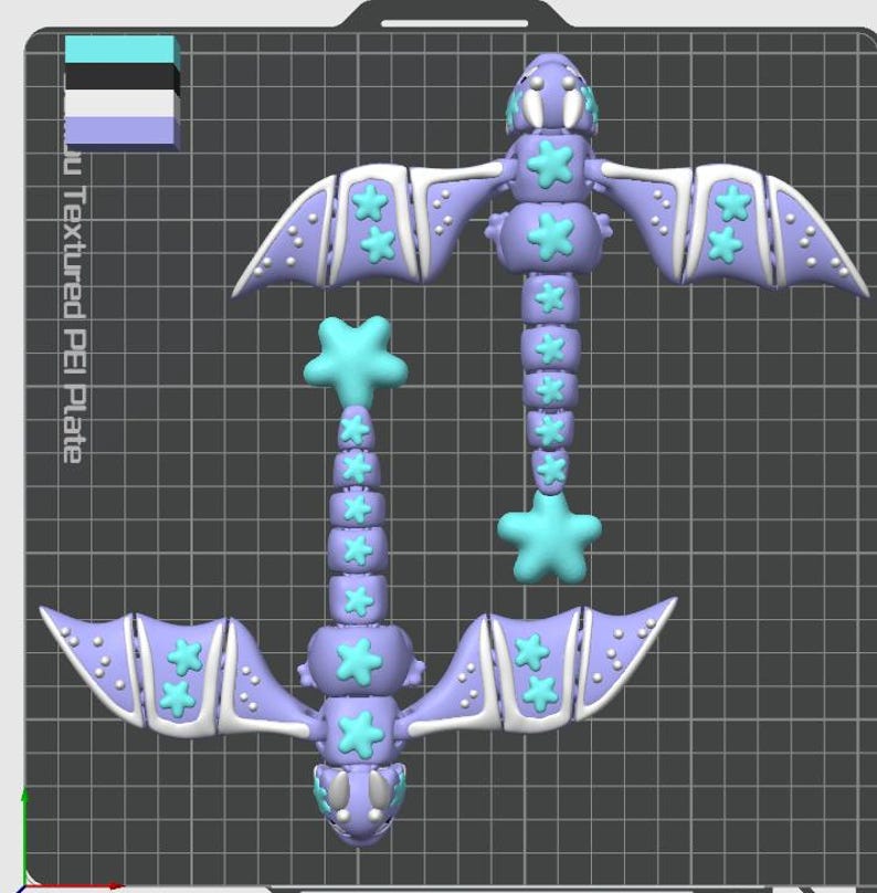Articulated Star Dragon 3D Print Model: Flexi Fantasy Toy (digital ...