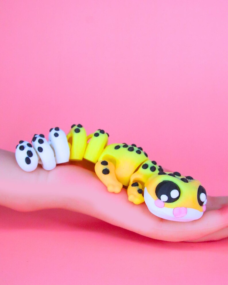 Leopard Gecko Flexi STL File | Cute Reptile 3D Printing Model ...