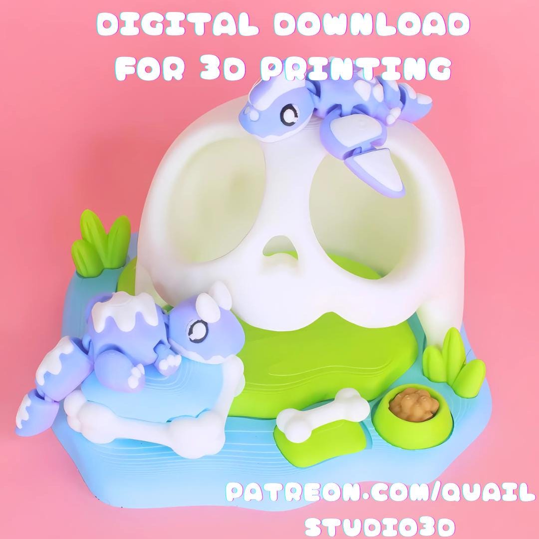 Dinosaur House Diorama 3D Print Model: Flexi Dino Home (digital ...